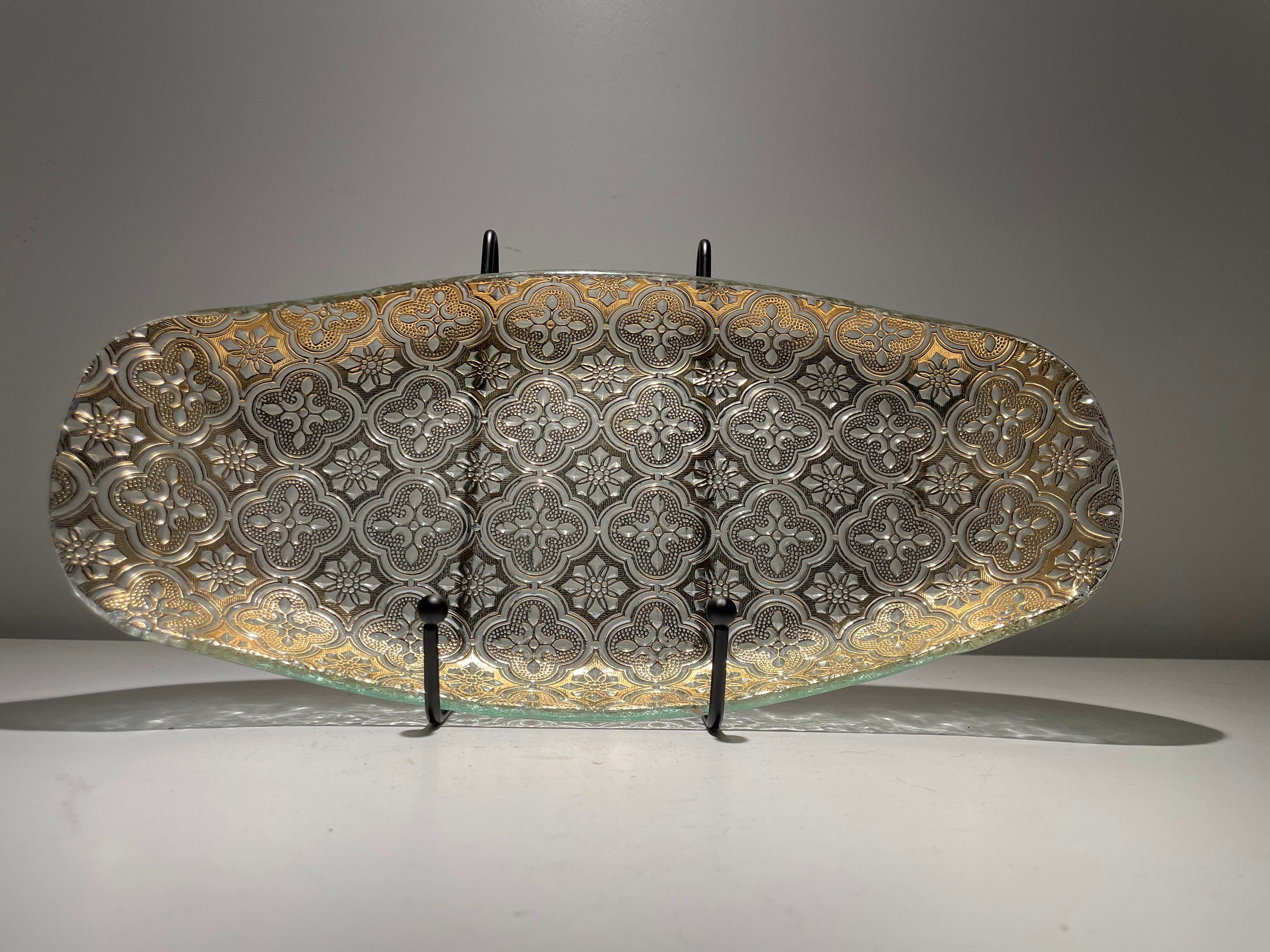 George Briard Mid Century Modern Iberian Pattern Bent Glass, Set of 2 ...