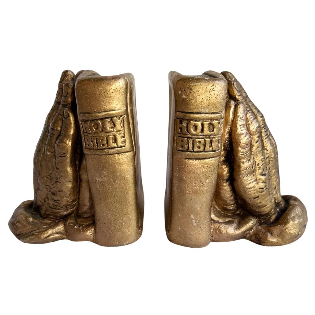 Vintage Praying Hands Holy Bible Bookends Pair, Vintage Bookends ...