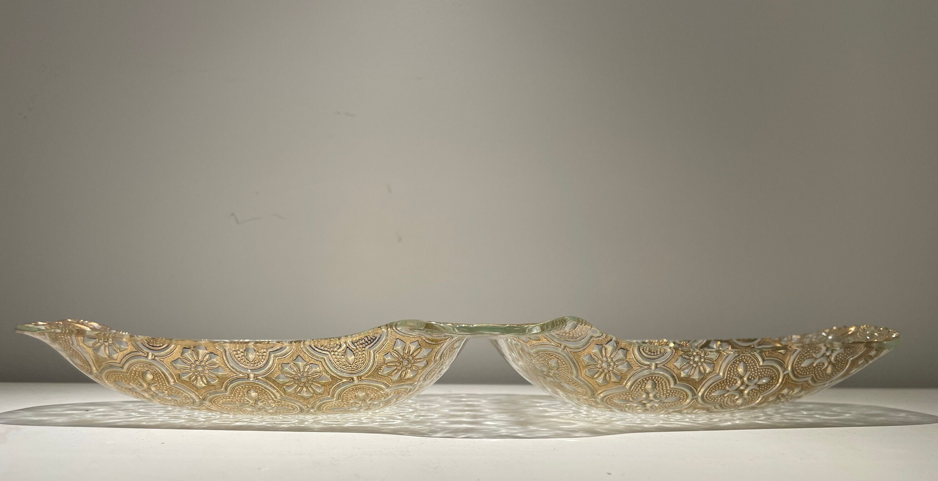 George Briard Mid Century Modern Iberian Pattern Bent Glass, Set of 2 ...