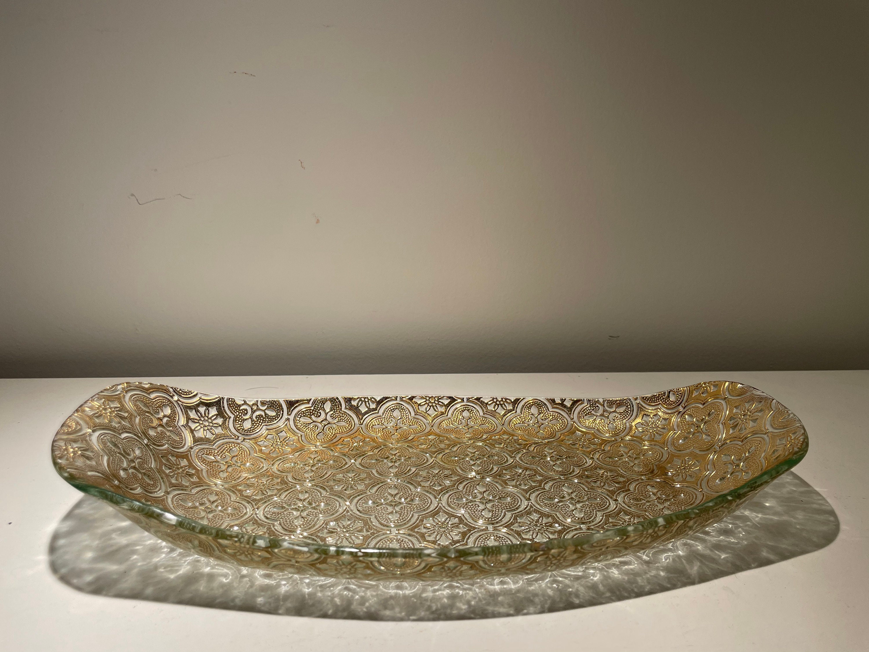 George Briard Mid Century Modern Iberian Pattern Bent Glass, Set of 2 ...