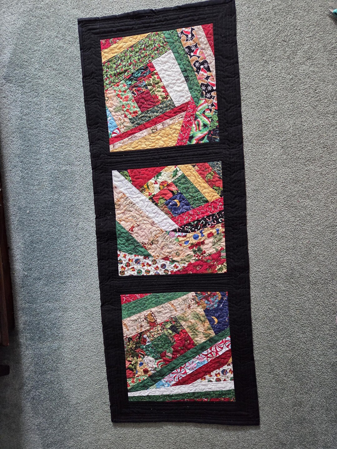 Christmas Crazy Quilt Table Runner 6 - Etsy