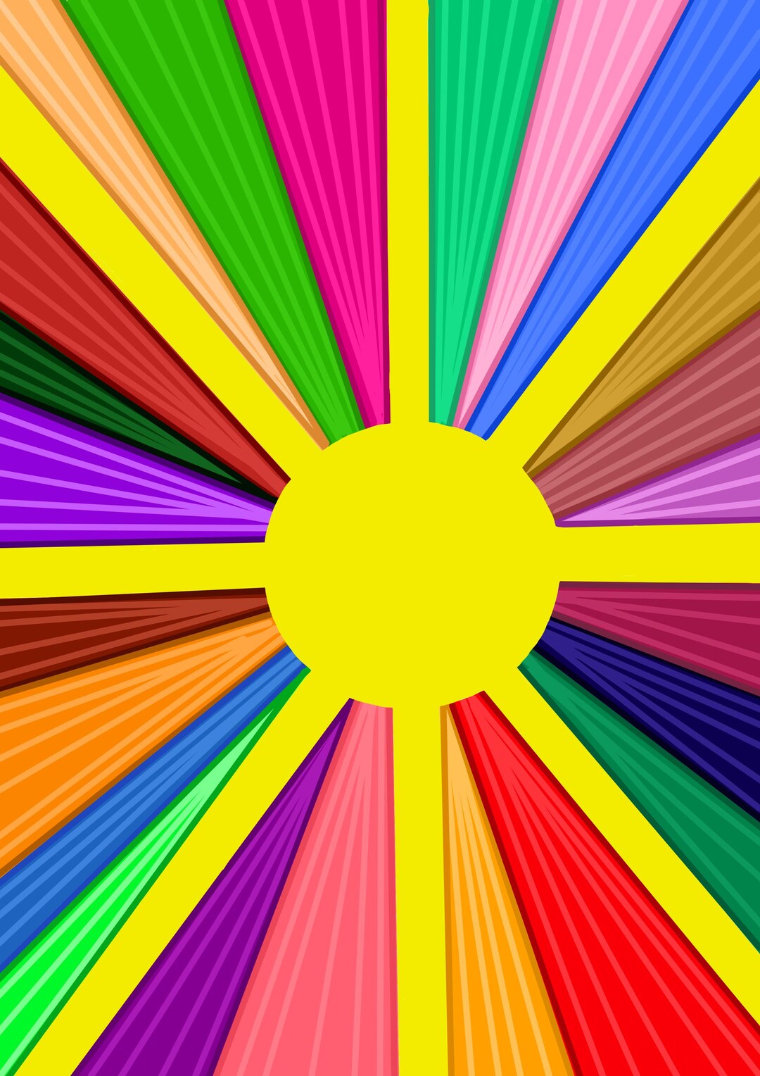 Vibrant Rainbow Sunburst - Etsy