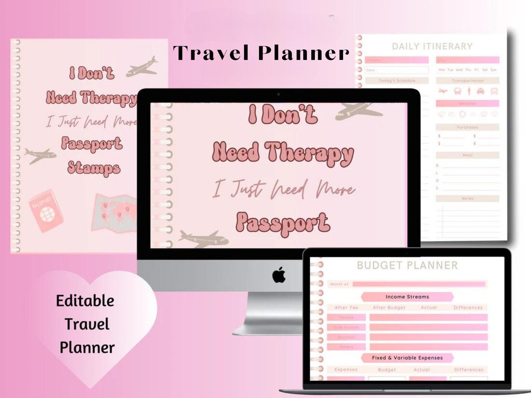 Digital Travel Planner Printable | Vacation Planner PDF | Trip Planner ...