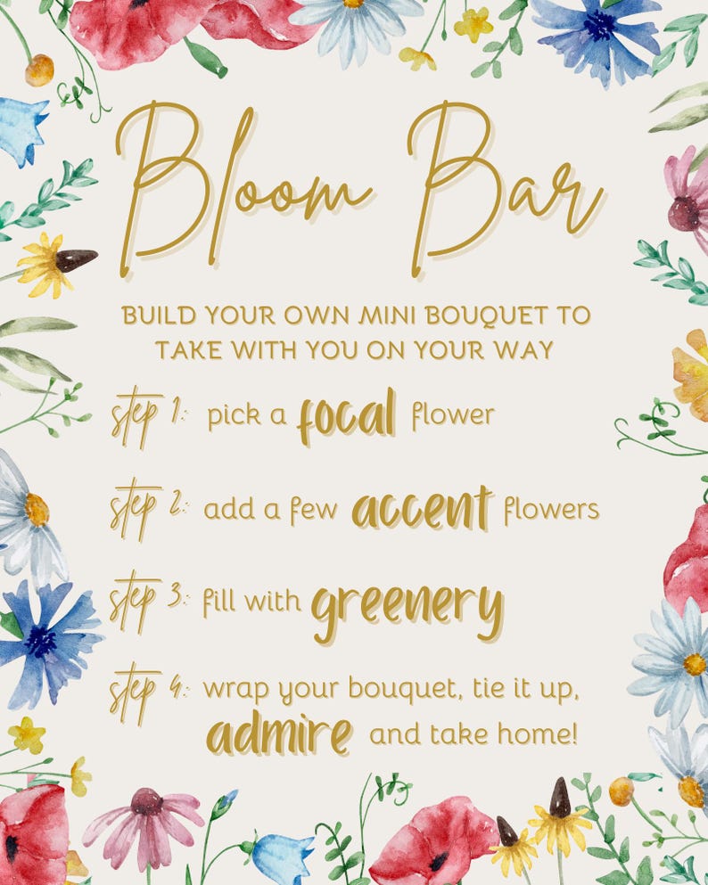 Bloom Bar Bridal Shower Sign - Etsy