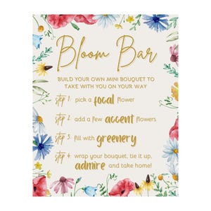 Bloom Bar Bridal Shower Sign - Etsy