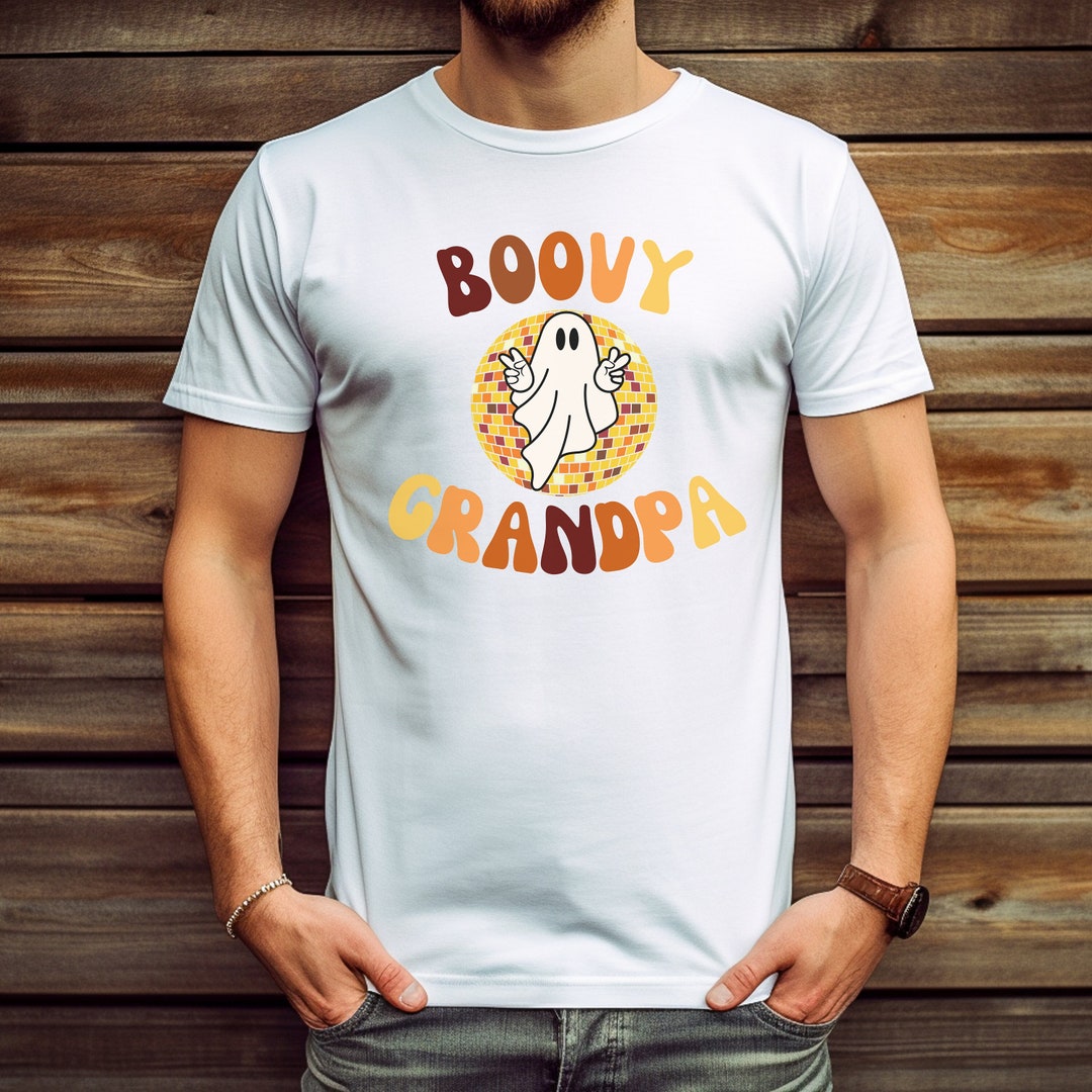 Boovy Ghost Halloween Grandpa Shirt Groovy Crew Neck Fall - Etsy