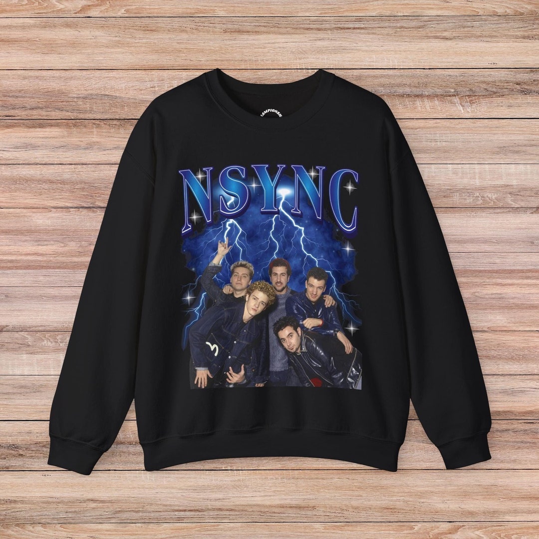 NSYNC 90s Vintage Rap Bootleg Design Sweatshirt, Retro Boy Band Graphic ...