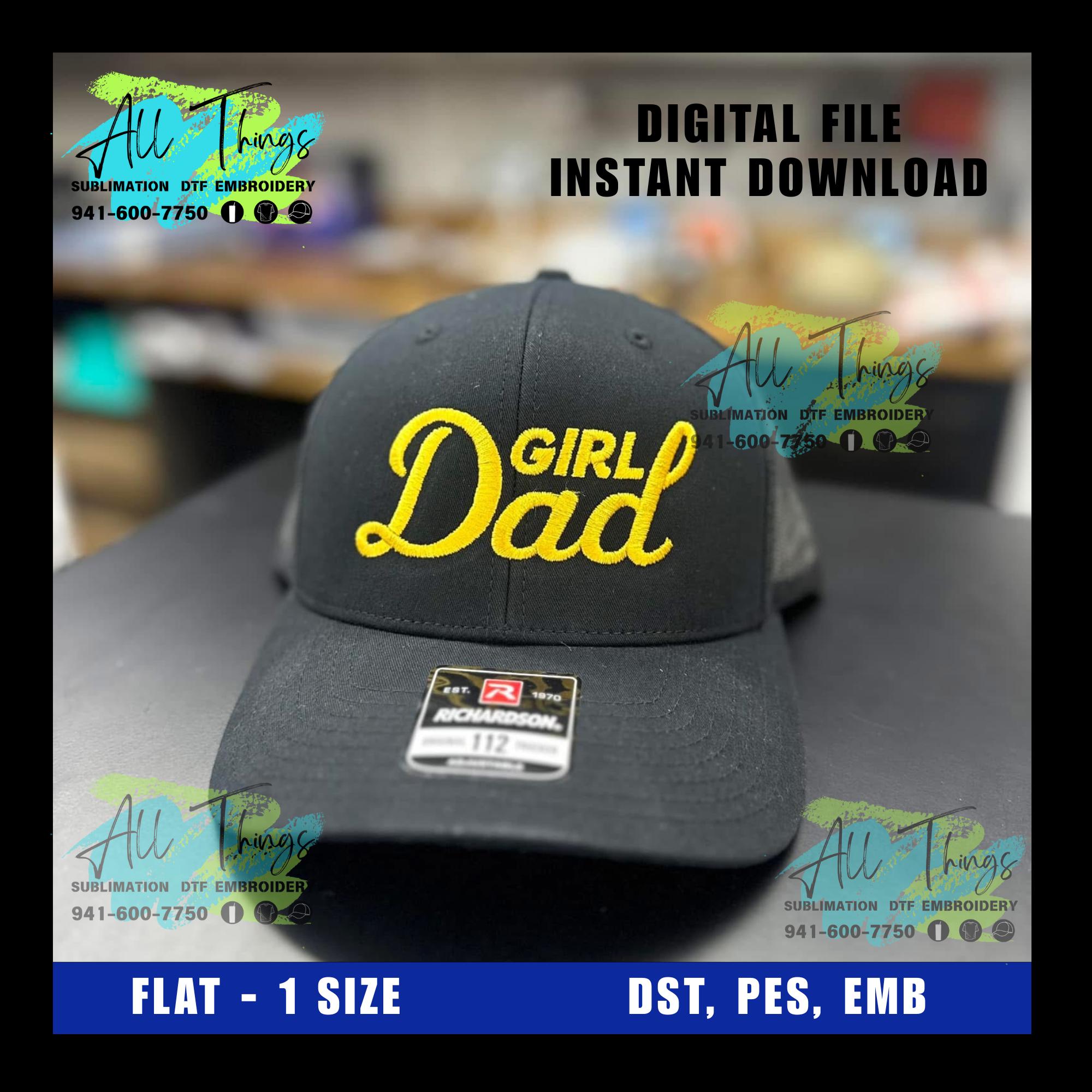 Girl Dad Hat Embroidery File - Etsy