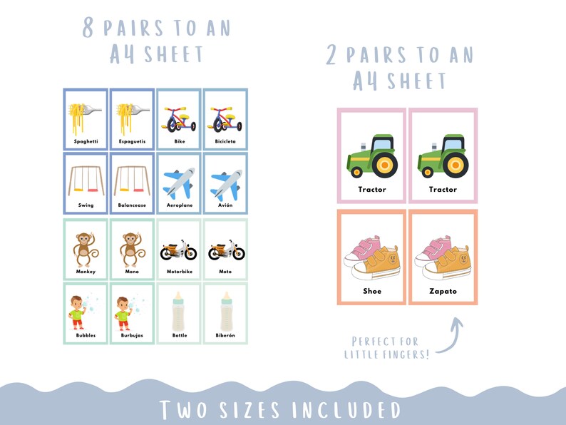 Spanish/english Memory Game Toddler Learning Educational Games ...