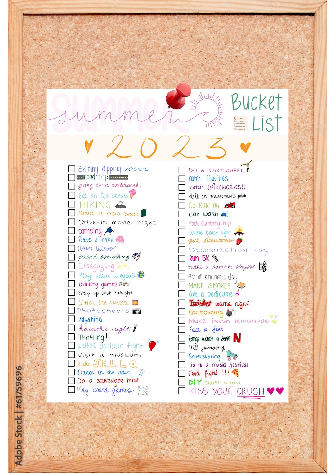 2023 Summer Bucket List - Etsy
