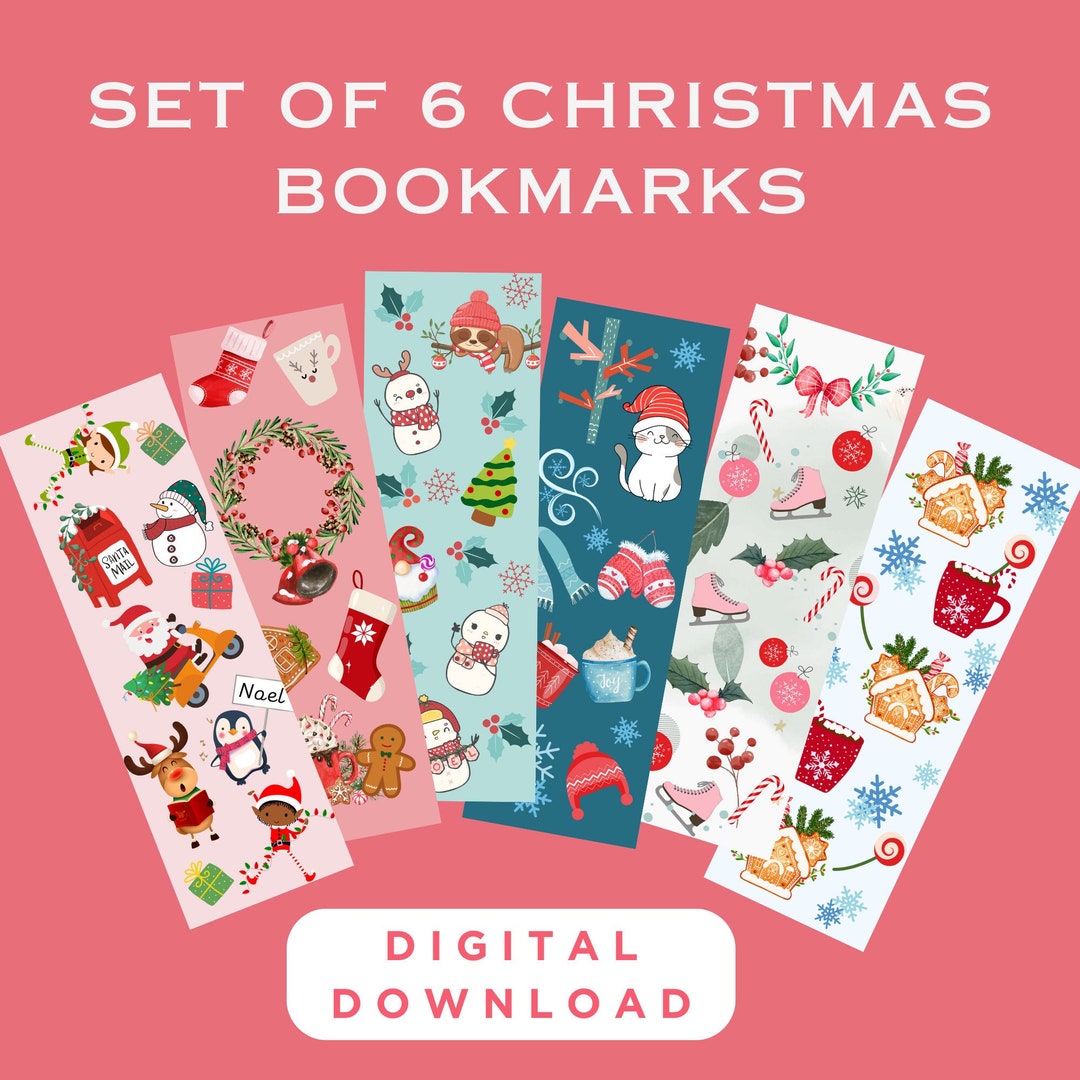 Festive Christmas Bookmarks: Winter Holiday Designs (digital Download ...