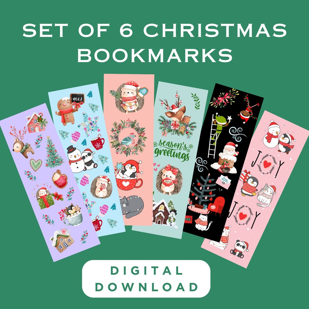 Festive Christmas Bookmarks: Winter Holiday Designs (digital Download ...