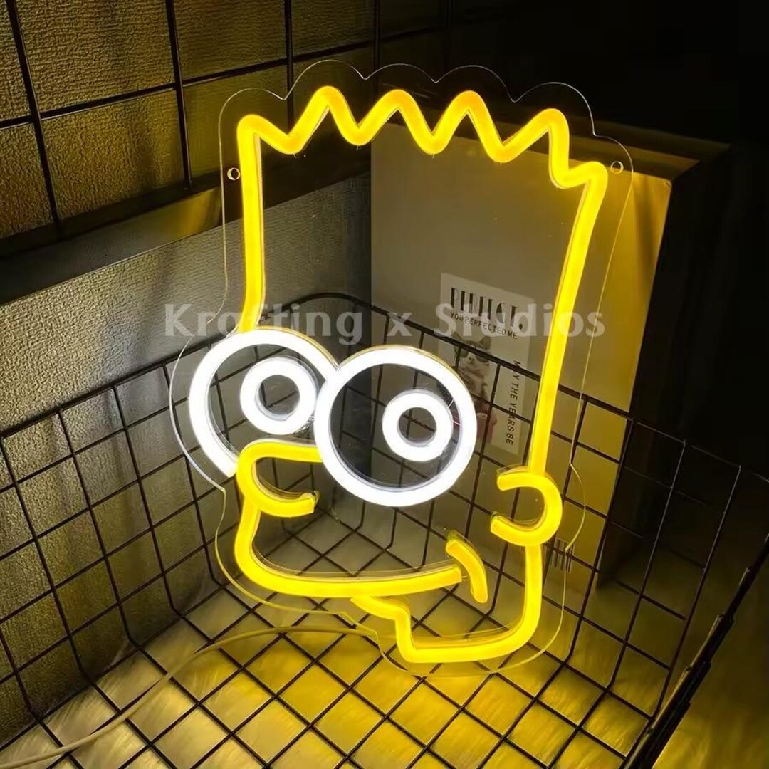 The Simpsons LED Neon Sign Bart Simpson USB Power Dimmable Light Home ...