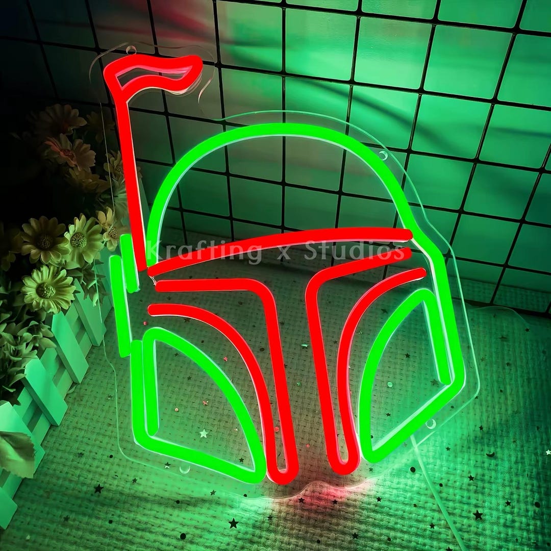 Star Wars Boba Fett LED Neon Sign USB Power Dimmable Light Home Decor ...