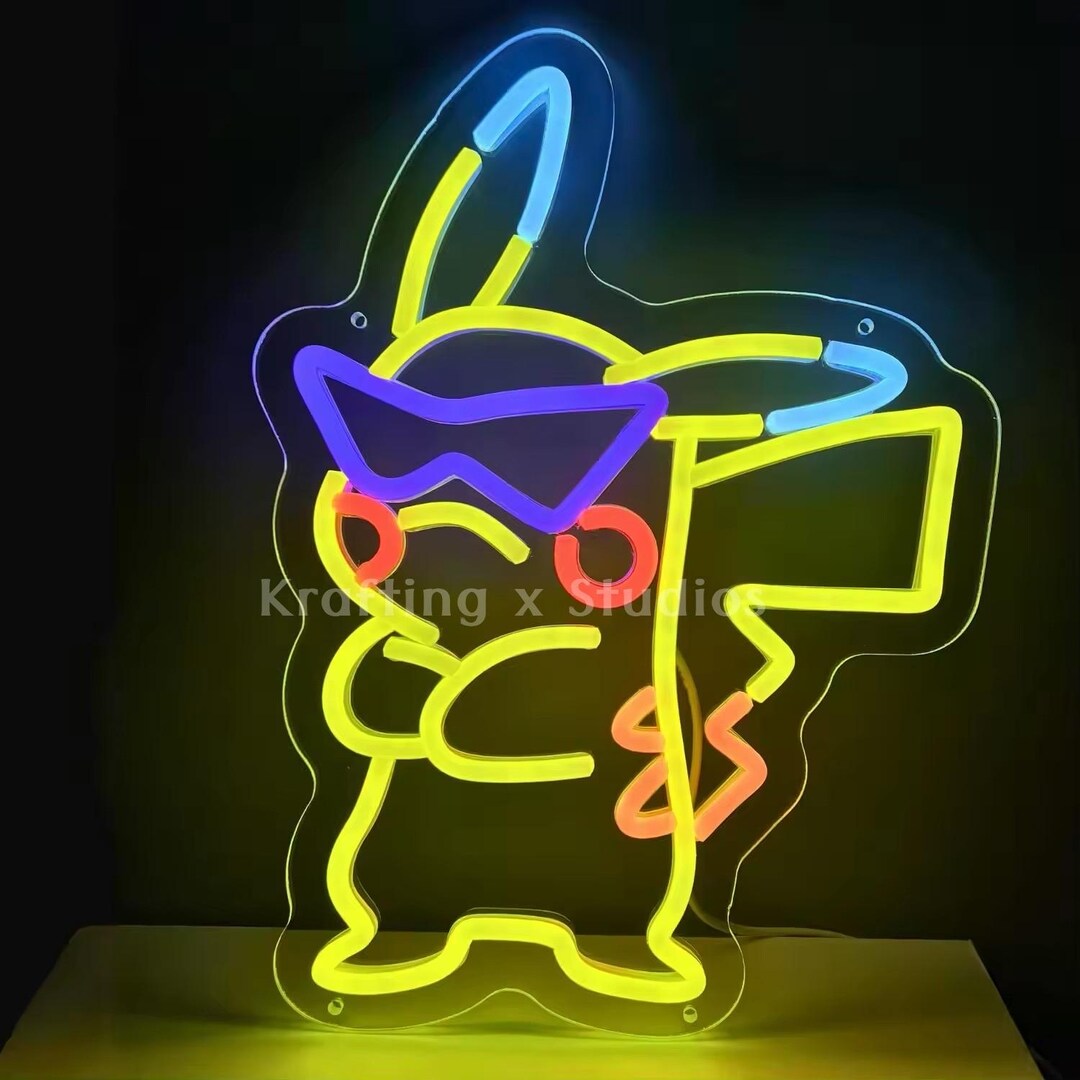 Anime Pokemon LED Neon Sign Pikachu USB Power Dimmable Light Home Decor ...