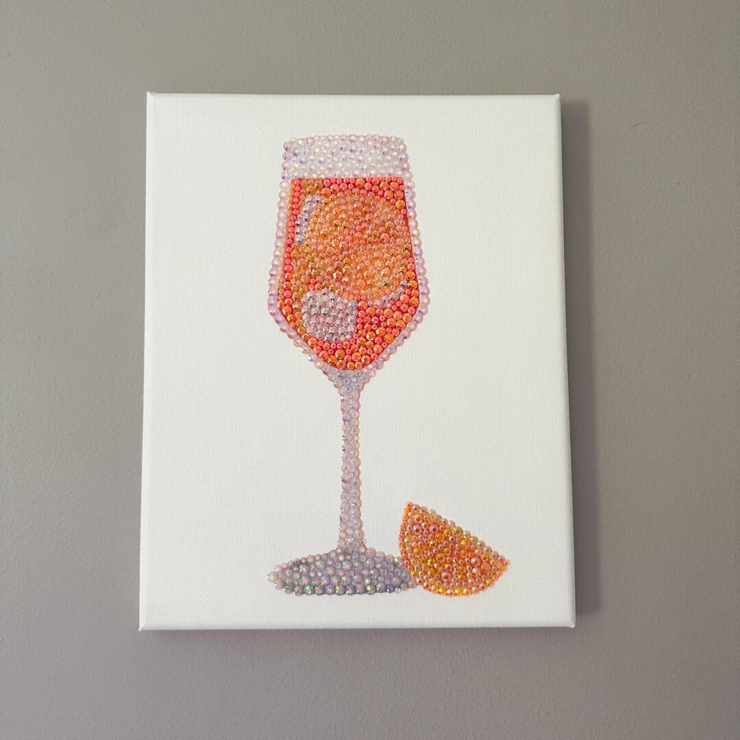 Rhinestone Aperol Spritz Art – Sparkling Cocktail Wall Decor - Etsy