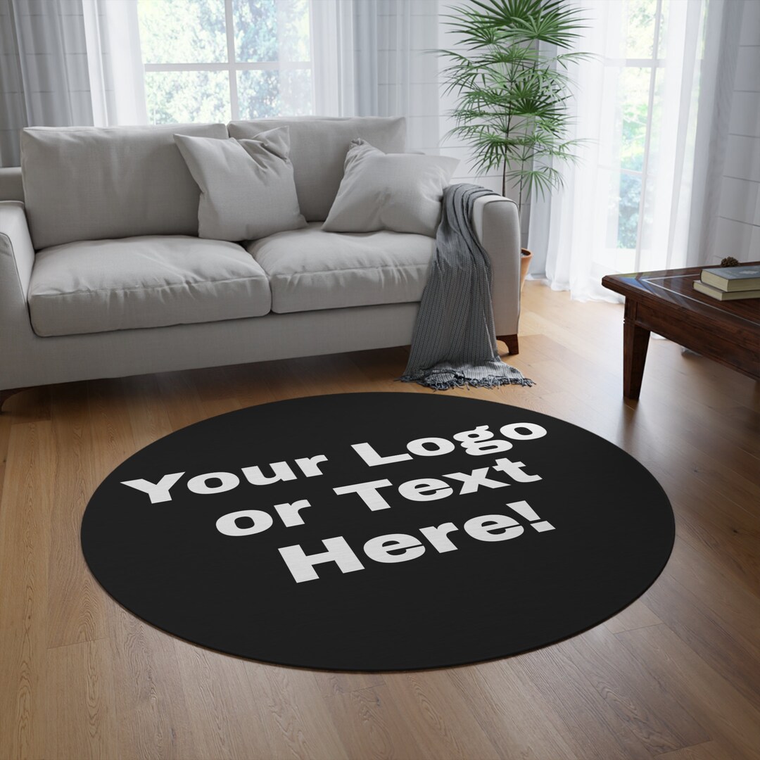 Custom Printed Hockey Puck Round Rug, Personalized Hockey Puck Coach ...