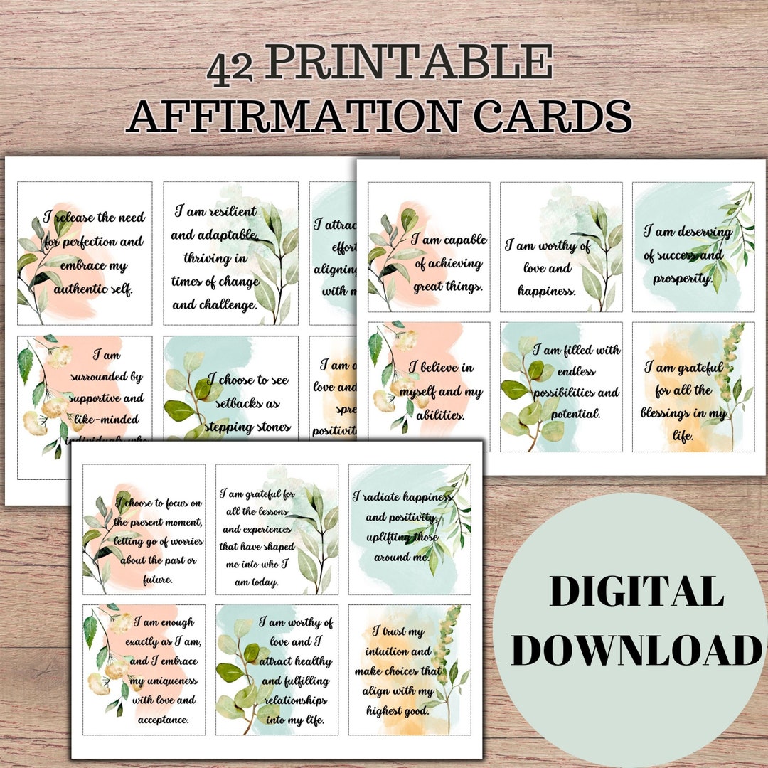 Positive Affirmation Card Wellness Gift Card Self Care Gift Card ...