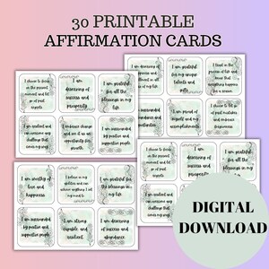 Positive Printable Card Affirmation Card Wellness Gift Card Self-care ...