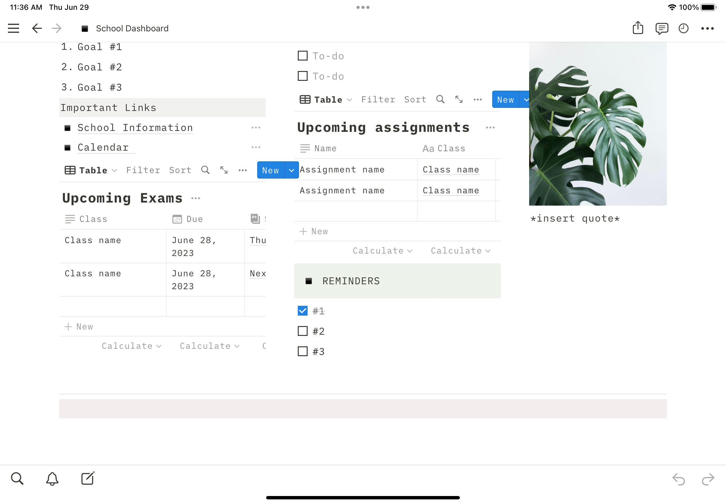 Notion Template | School Dashboard | Student Planner - Etsy