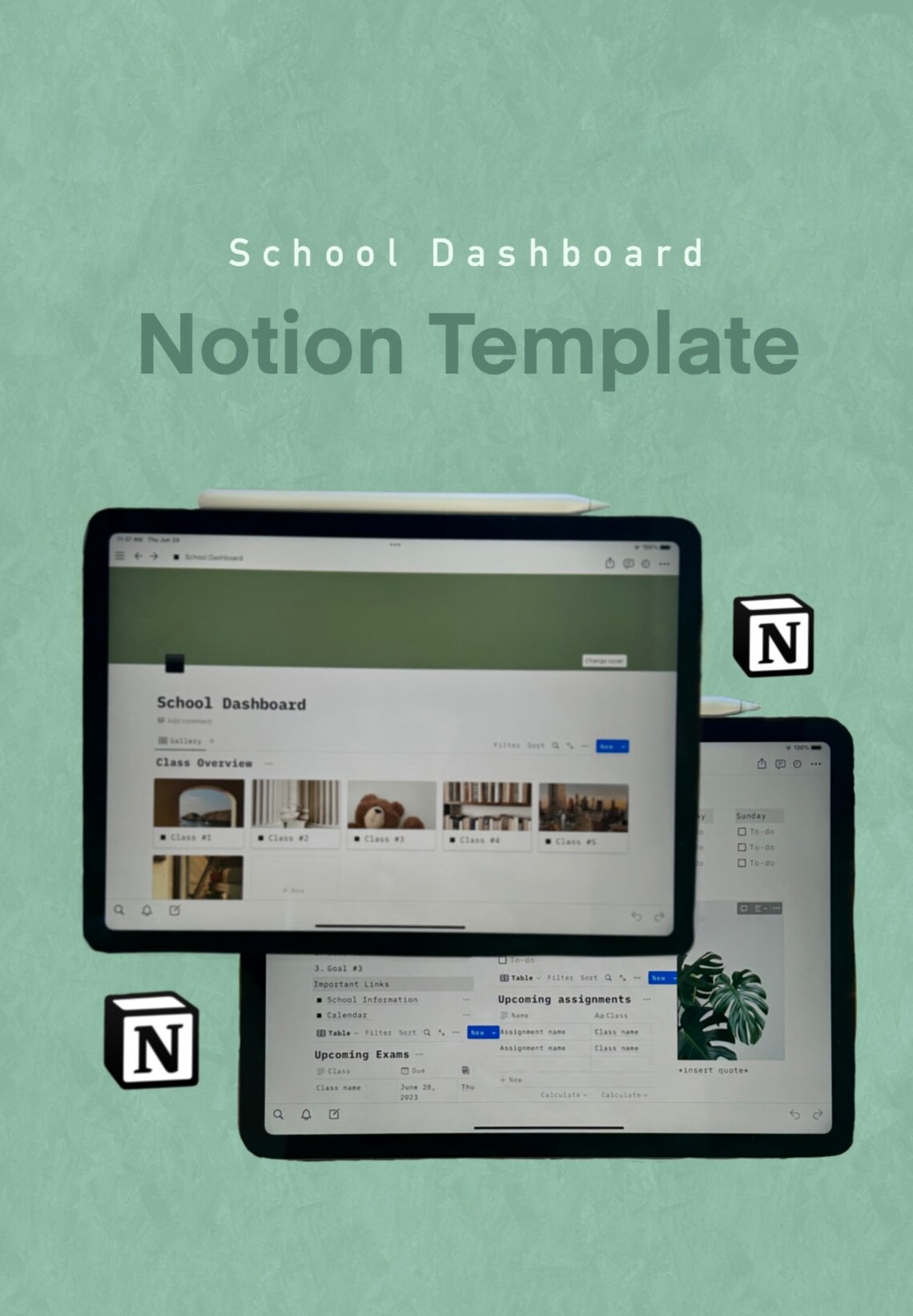 Notion Template | School Dashboard | Student Planner - Etsy