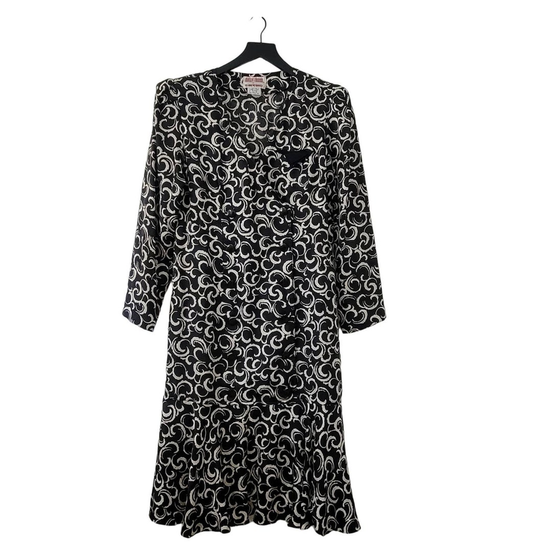 Vintage 80s Maggie London Jeannene Booher Silk Dress Size 10 Black ...
