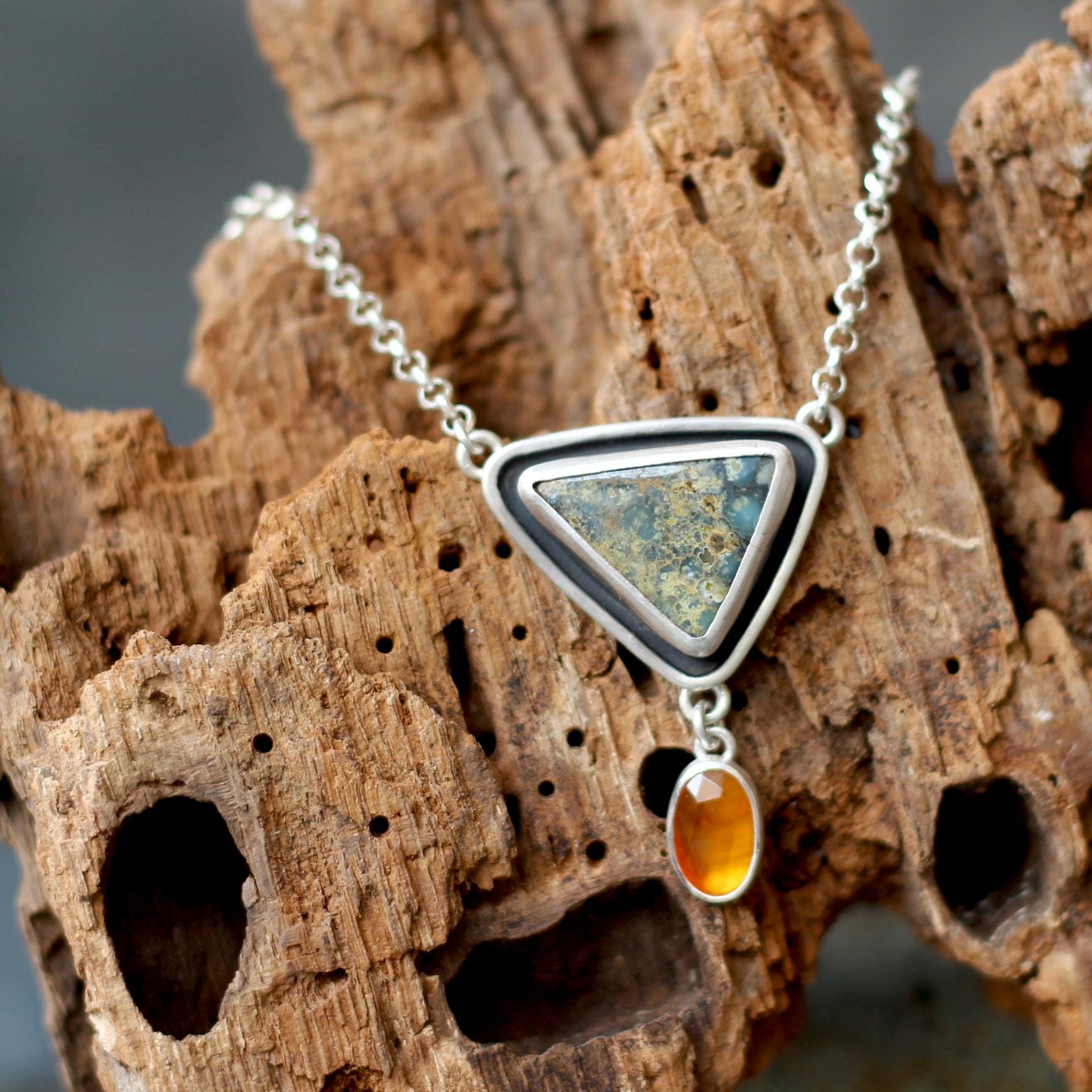Seven Dwarfs Variscite & Carnelian Necklace - Etsy
