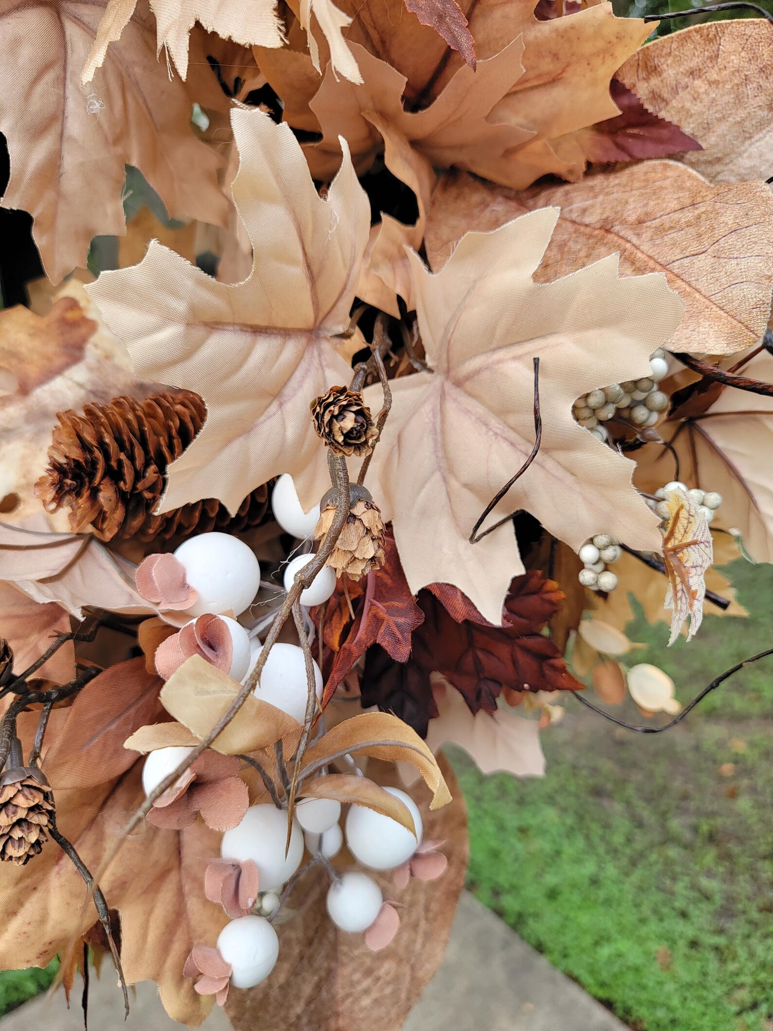 Neutral Magnolia & Fall Foliage Wreath - Etsy