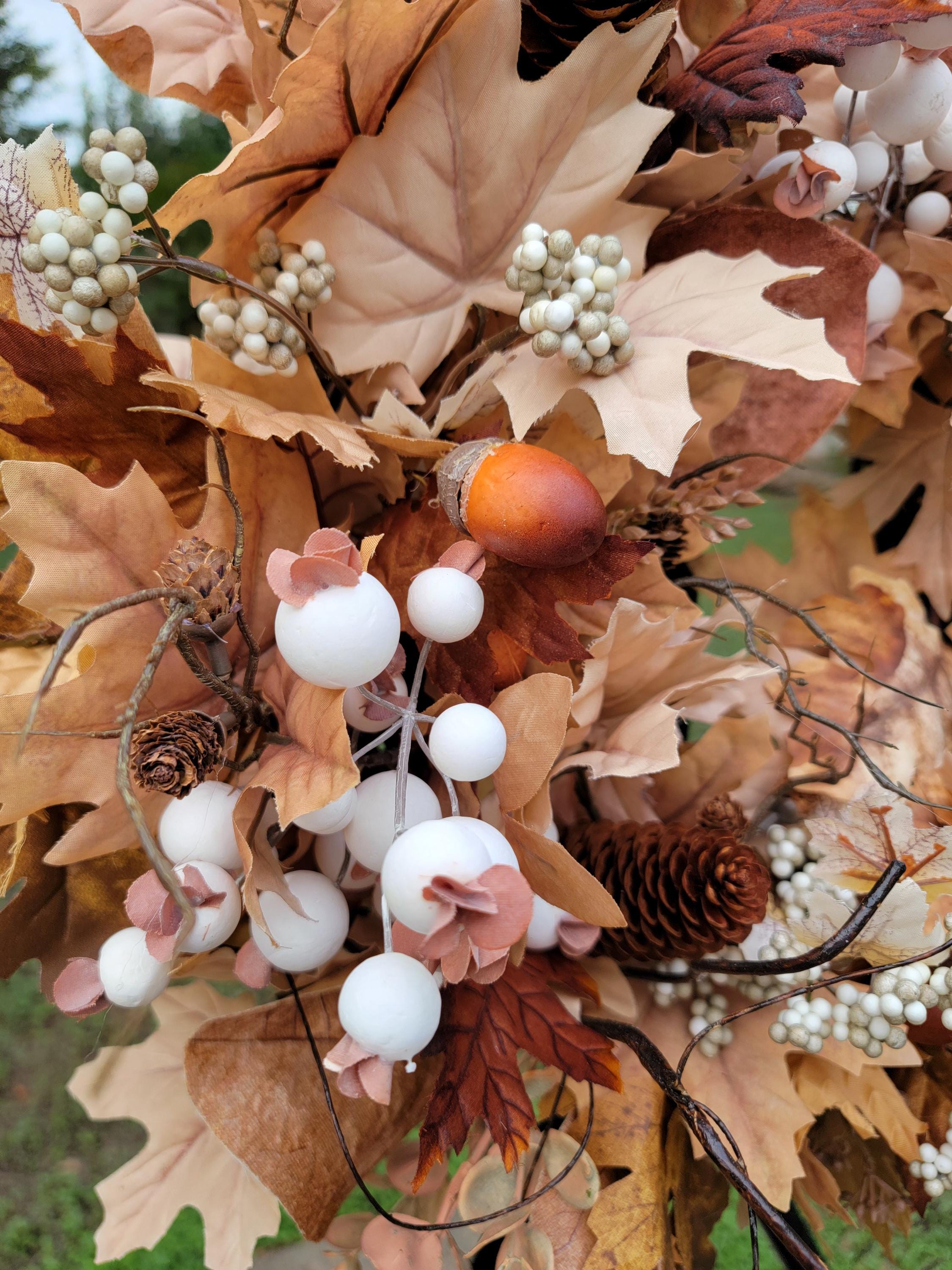 Neutral Magnolia & Fall Foliage Wreath - Etsy