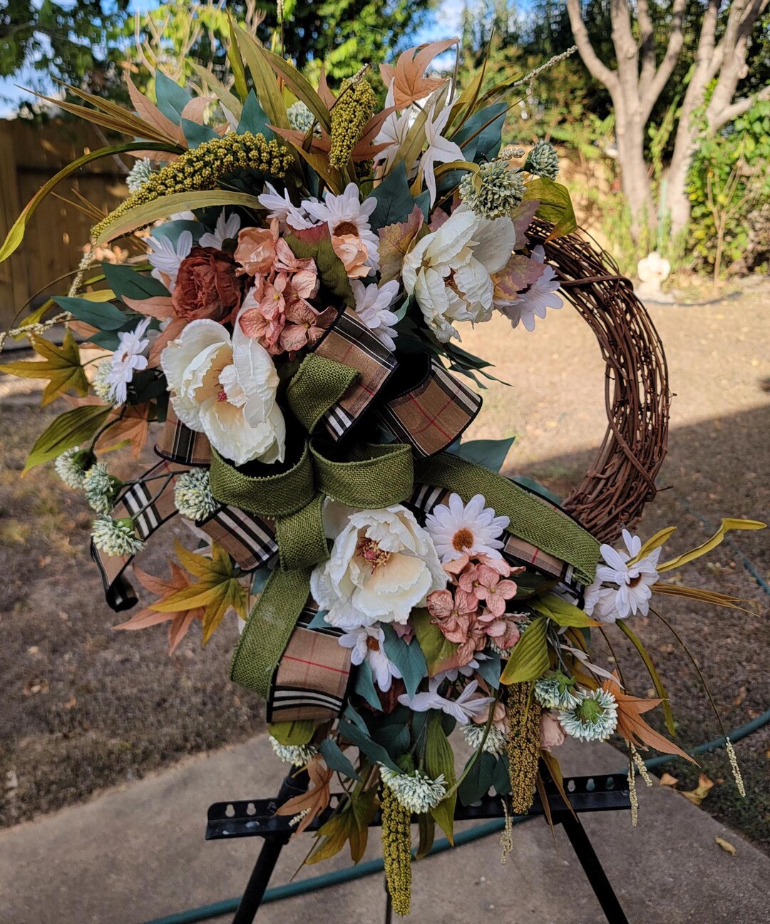 Fall Sage Green & Cream Wreath - Etsy