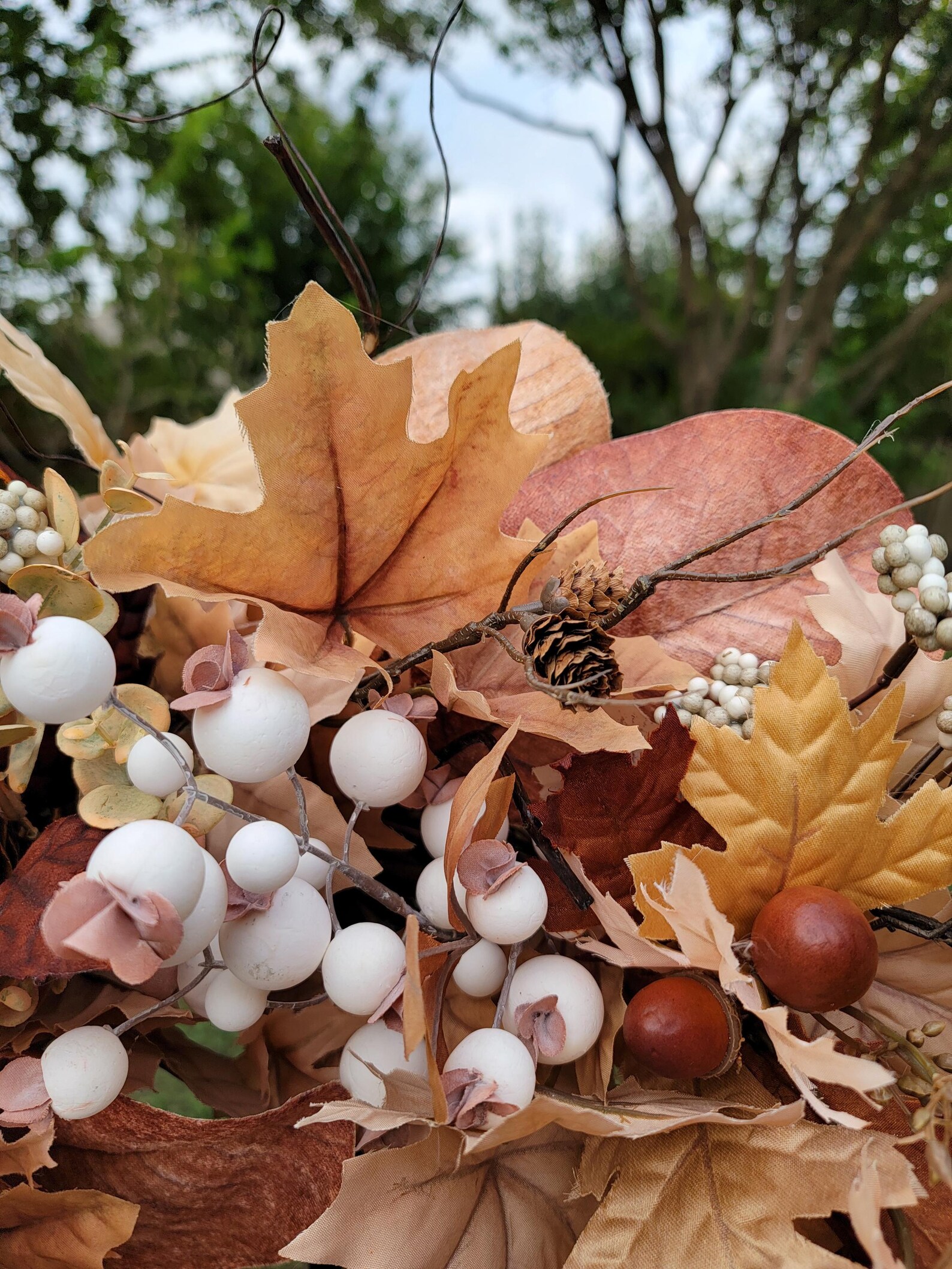 Neutral Magnolia & Fall Foliage Wreath - Etsy