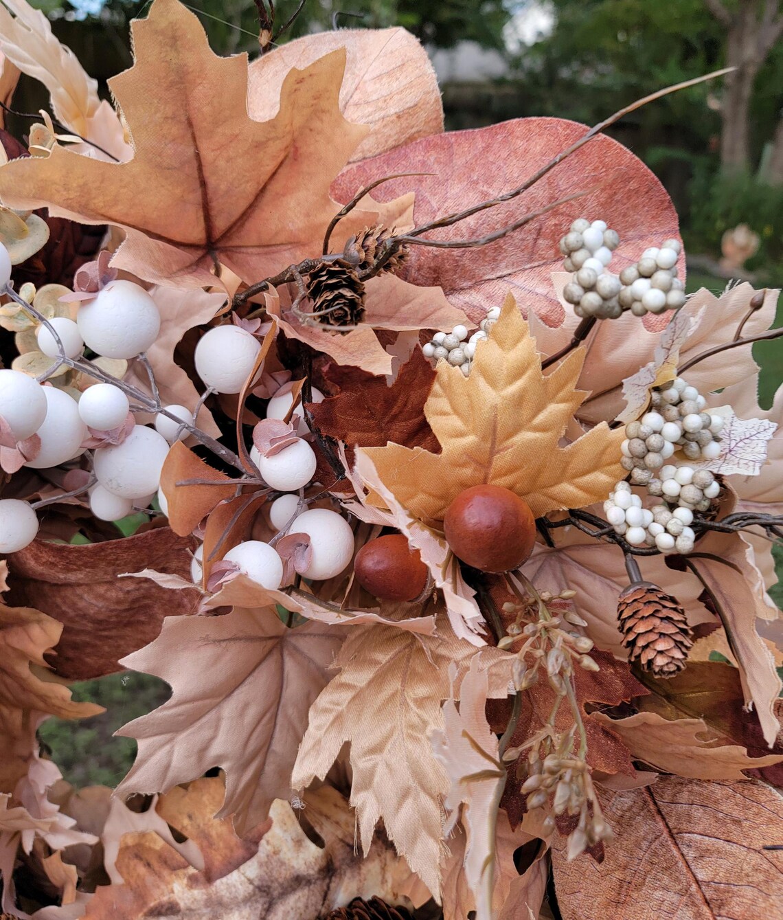 Neutral Magnolia & Fall Foliage Wreath - Etsy