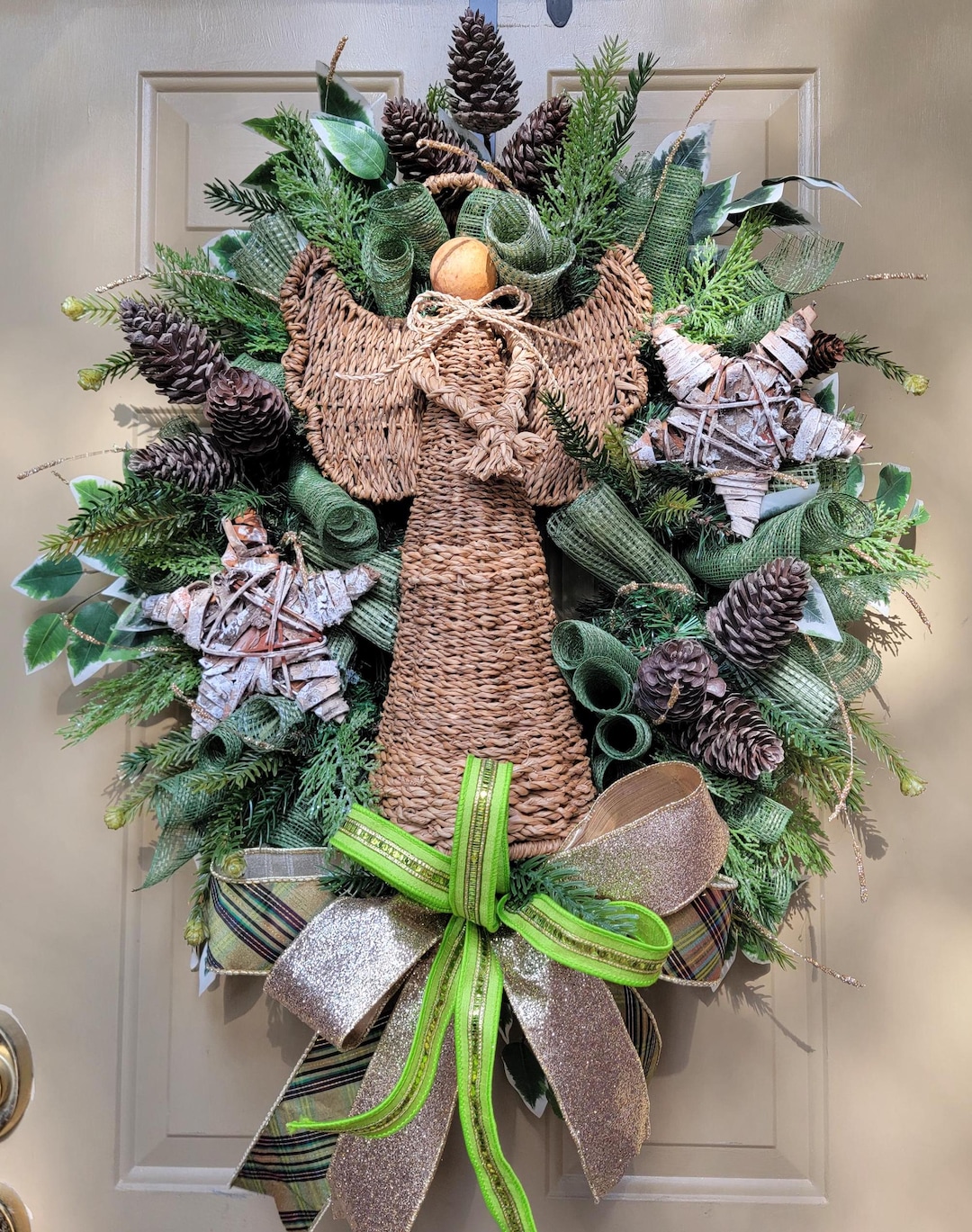 Natural Angel Wreath (crossed Hands) - Etsy