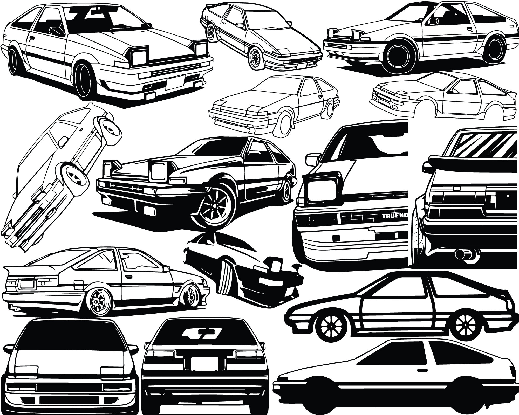 AE86 Trueno Themed Svgs File Pack! *highest Quality* - Etsy