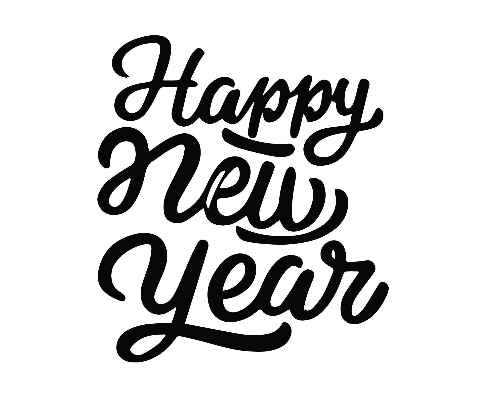 Happy New Year Wavy Font Nice NYE SVG File instant Download - Etsy