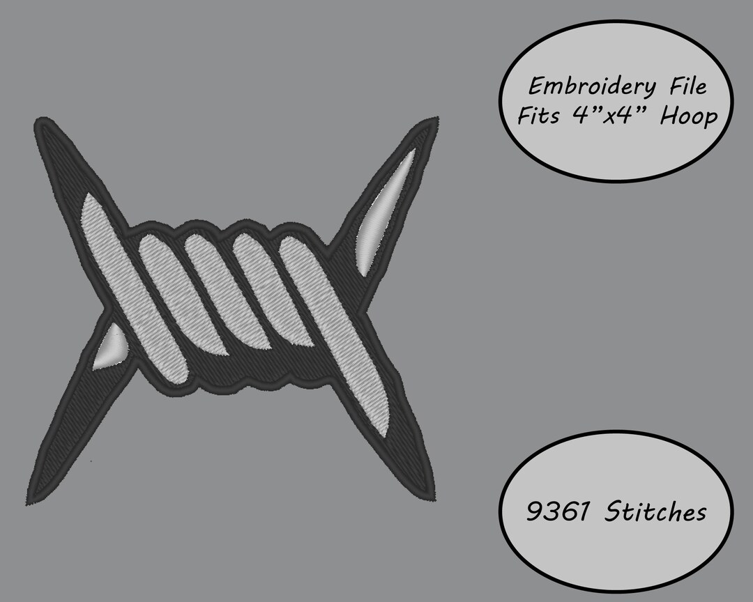 Barbed Wire Themed Embroidery Machine File *highest Quality* - Etsy