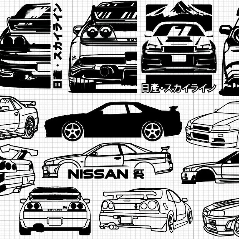 Nissan Gtr Clip Art - Etsy