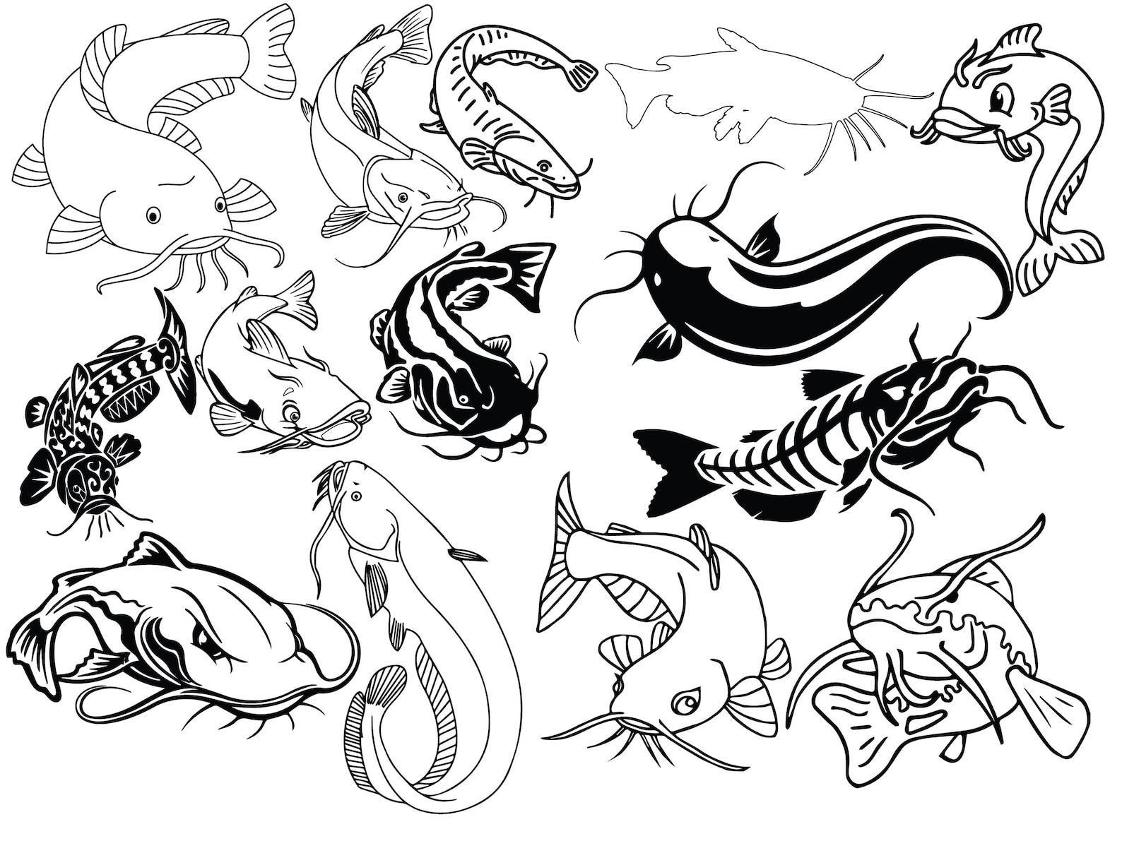 Catfish Themed Fish Svgs File Pack! *highest Quality* - Etsy