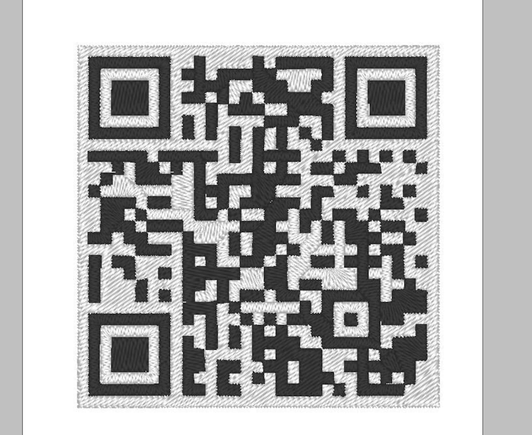 Rick Rolled Funny QR Code PES Embroidery Machine File! *easy to Use* - Etsy