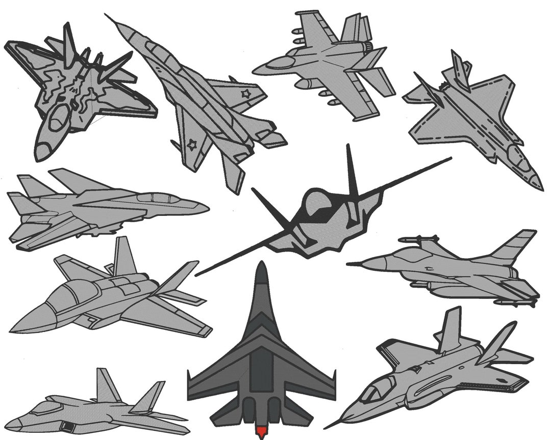 Great Fighter Jet Embroidery Machine Files! *instant Download* - Etsy