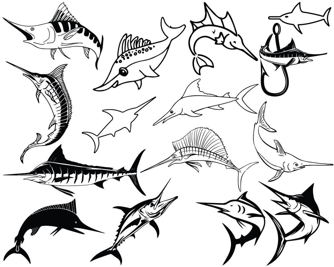 Swordfish Themed Fish Svgs File Pack! *highest Quality* - Etsy