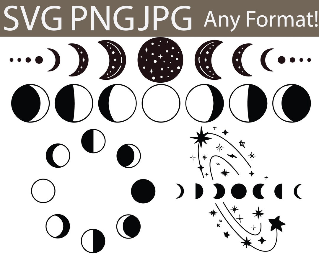 Lunar Themed Moon Phases Themed Svgs File Pack! *highest Quality* - Etsy