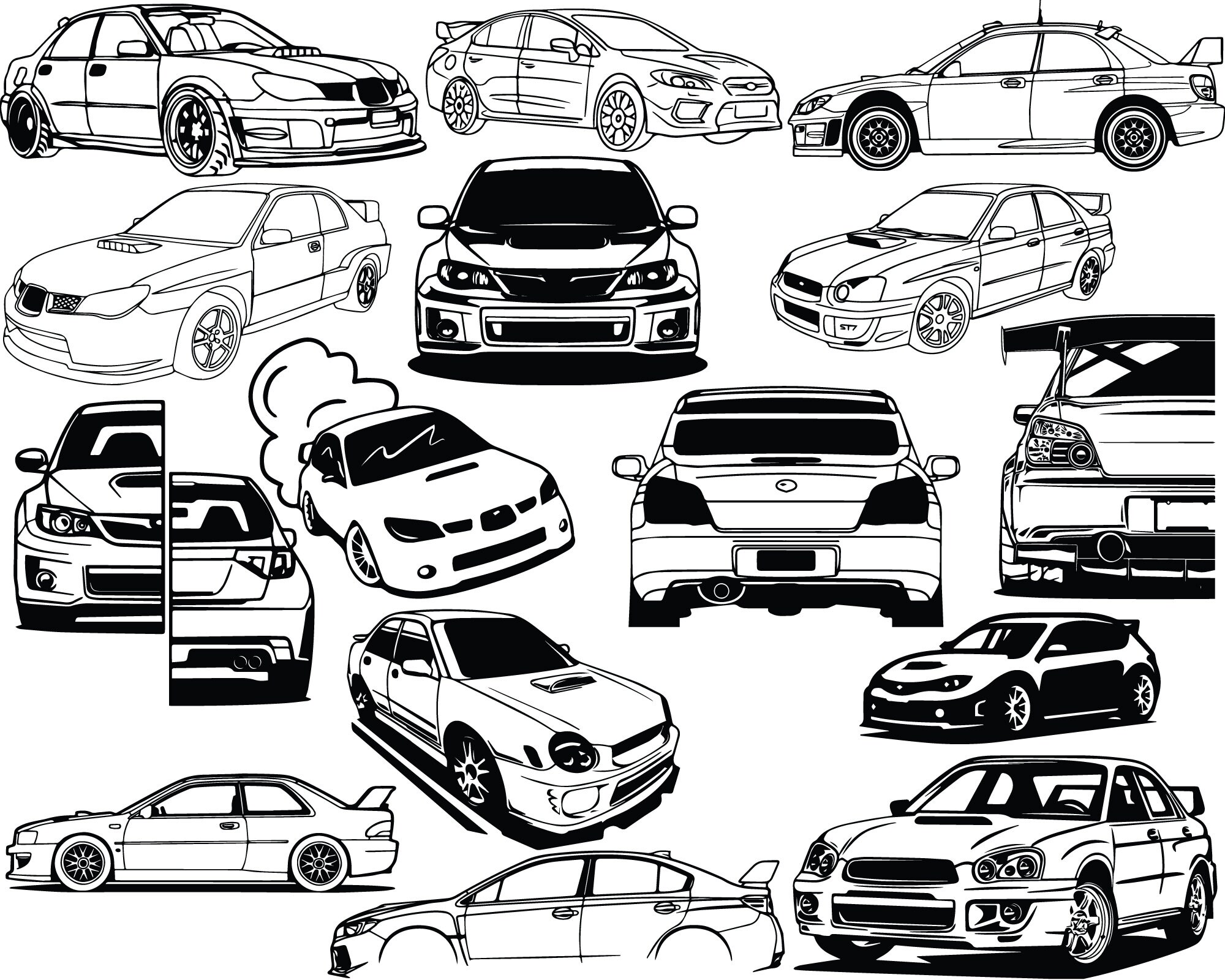WRX / STI Themed Rally Car Svgs File Pack highest Quality - Etsy
