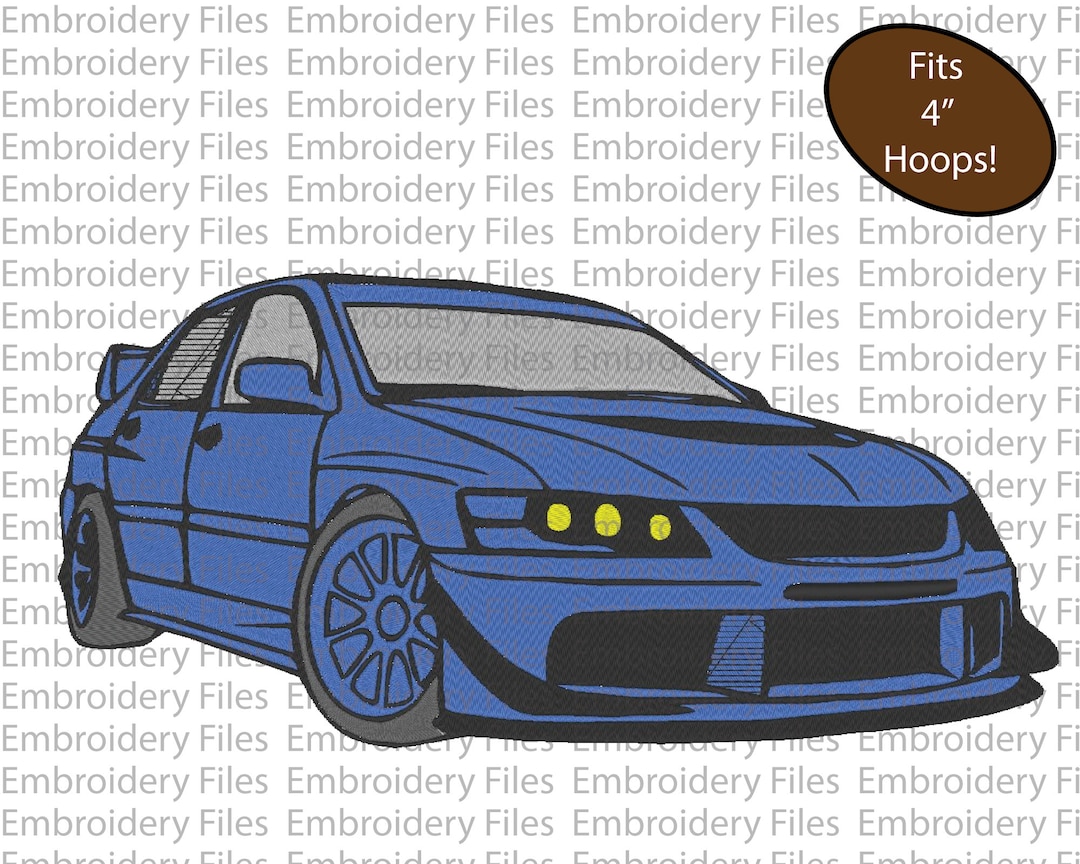 Evo Rally Car Themed Embroidery Machine File Download! *highest Quality ...