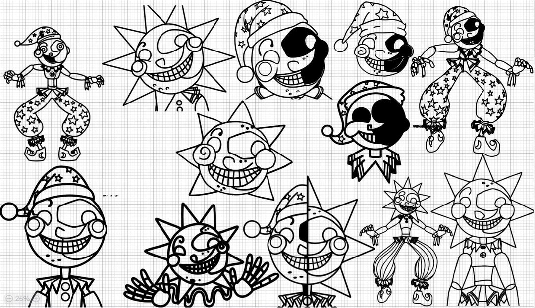 FNAF Sun & Moon Themed Svgs File Pack! *highest Quality* - Etsy