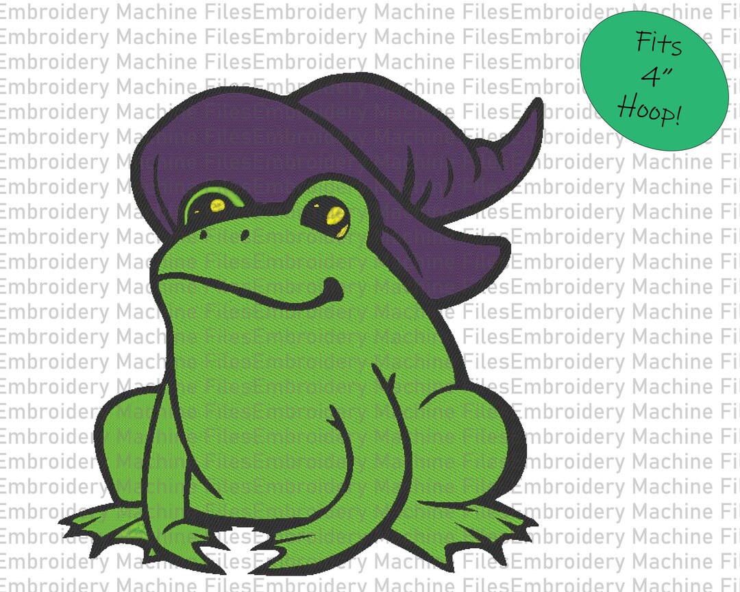 Super Cute Wizard / Witch Frog Embroidery File Download! *easy to Use ...