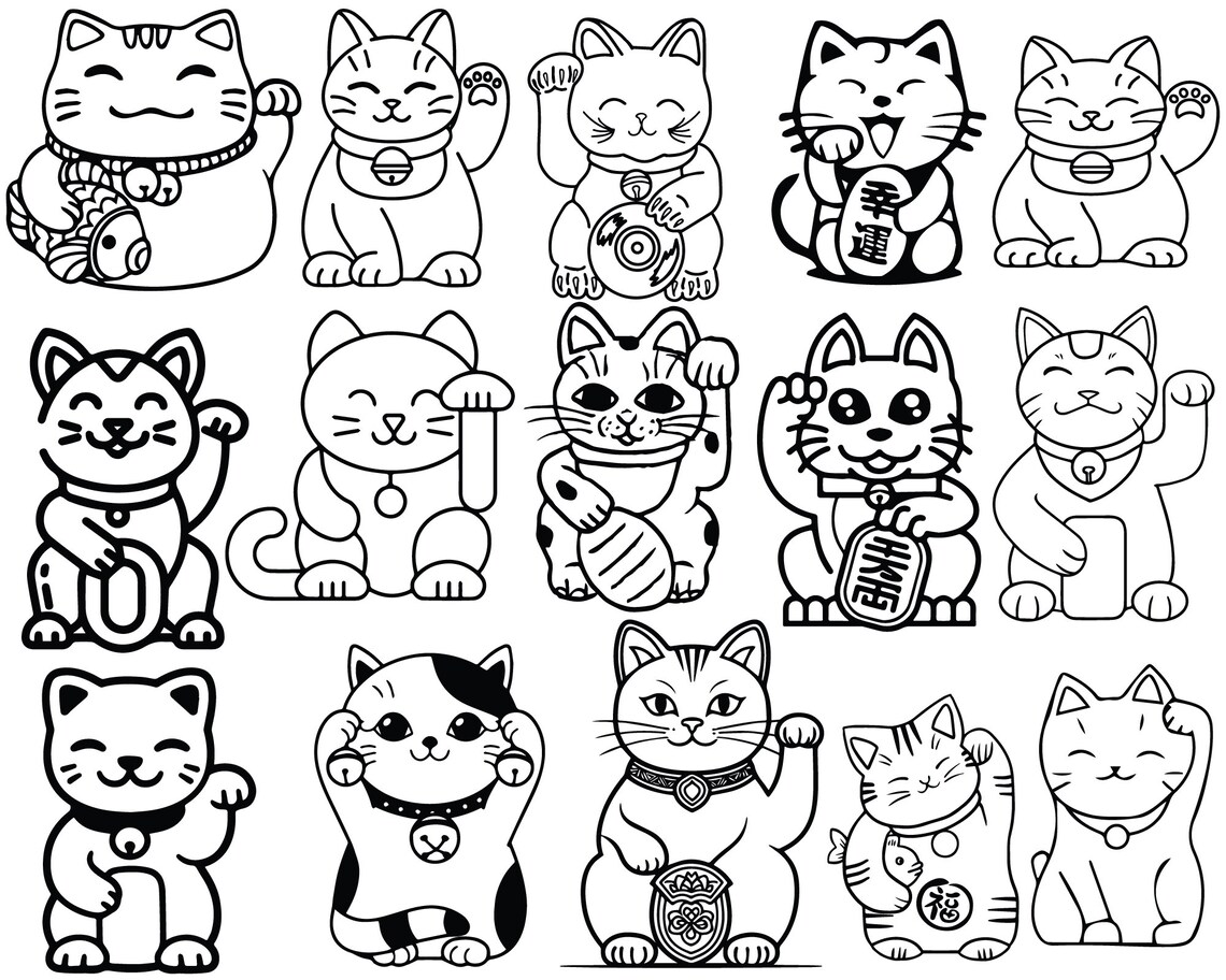 Lucky Cat Themed Svgs File Pack! *highest Quality* - Etsy