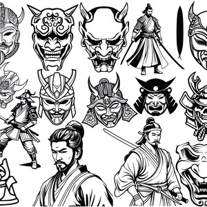 Samurai / Shogun Mask Themed Svgs File Pack! *highest Quality* - Etsy