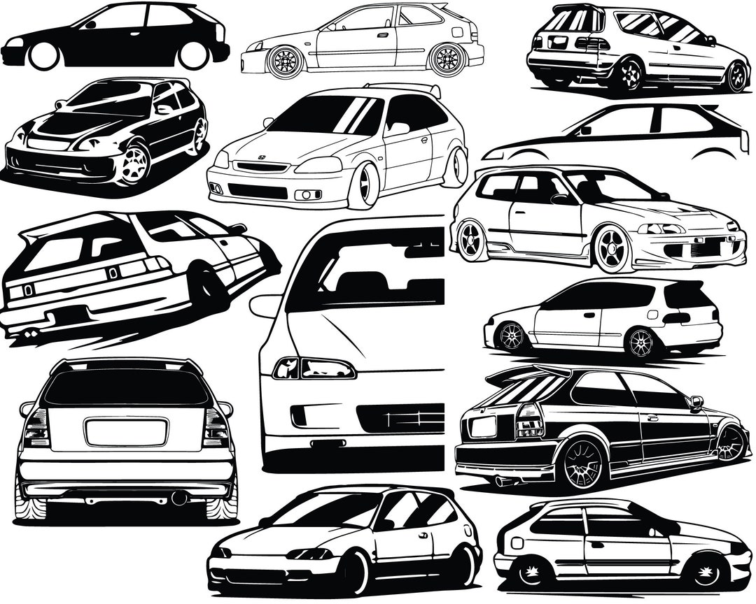 EK / EG Hatchback Car Themed Svgs File Pack! *highest Quality* - Etsy