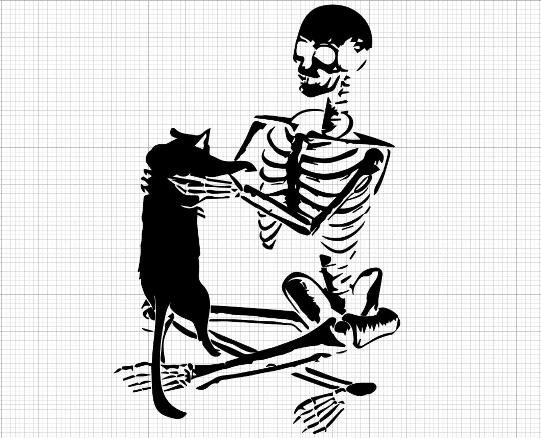 Skeleton Holding Cat SVG File! *instant Download* *highest Quality* - Etsy